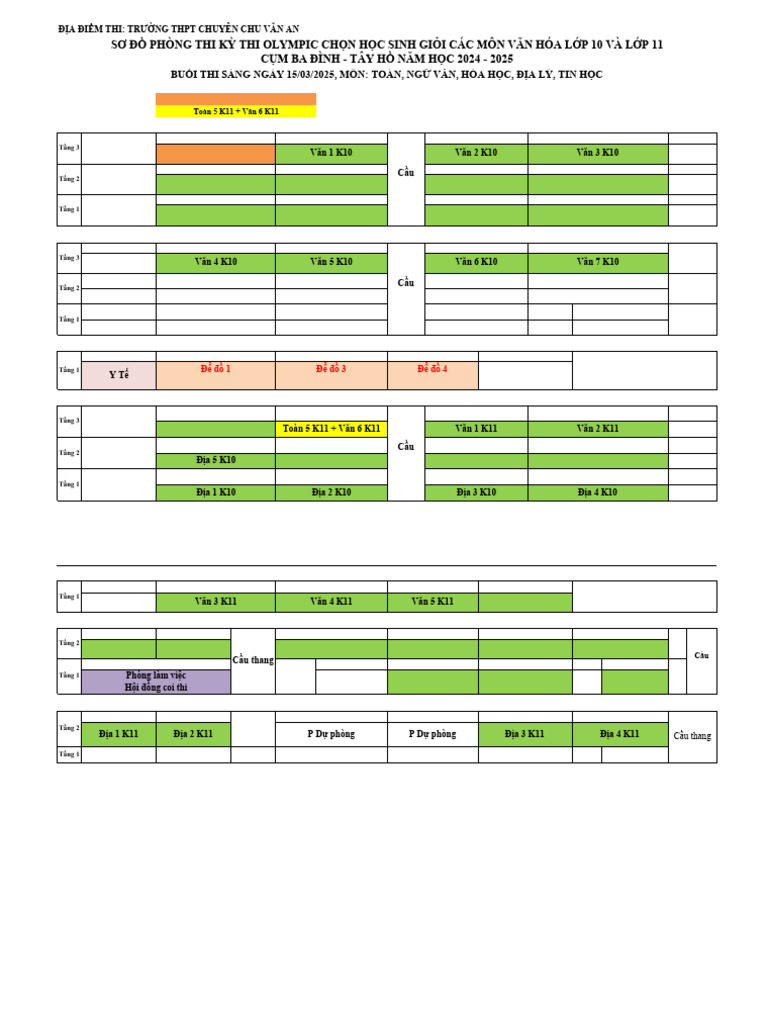 THPTCVA Sơ Đ Phòng Thi HSG C M | PDF