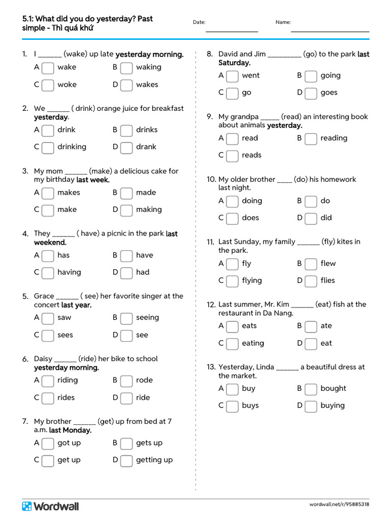 Past Simple Tense Practice Exercises | PDF | Chess Theory | Chess