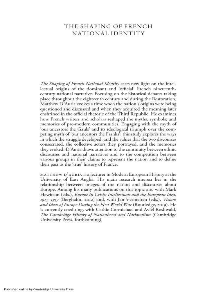 French National Identity, 1715-1830 | PDF | Nation | Narrative