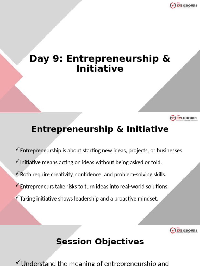 Entrepreneurship and Initiative Essentials | PDF | Entrepreneurship ...