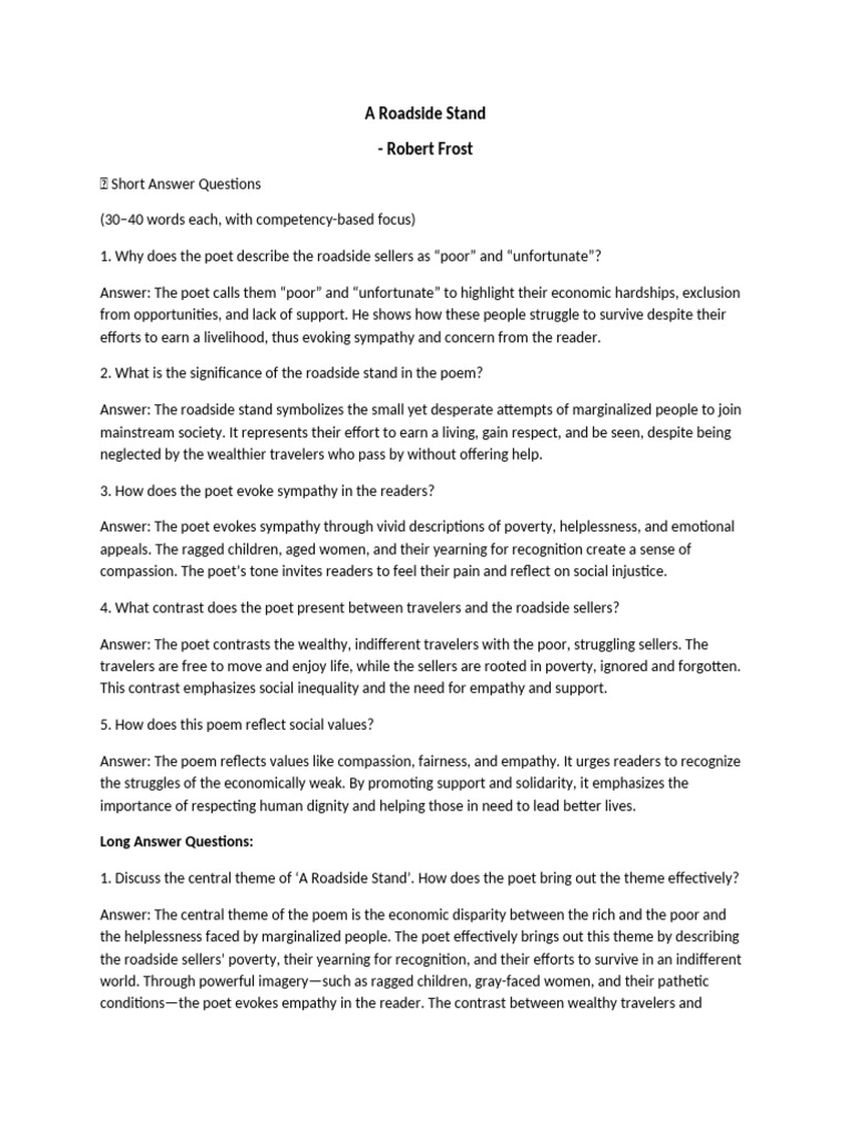 A Roadside Stand Worksheet Solve The Problem Is The 6 | PDF ...