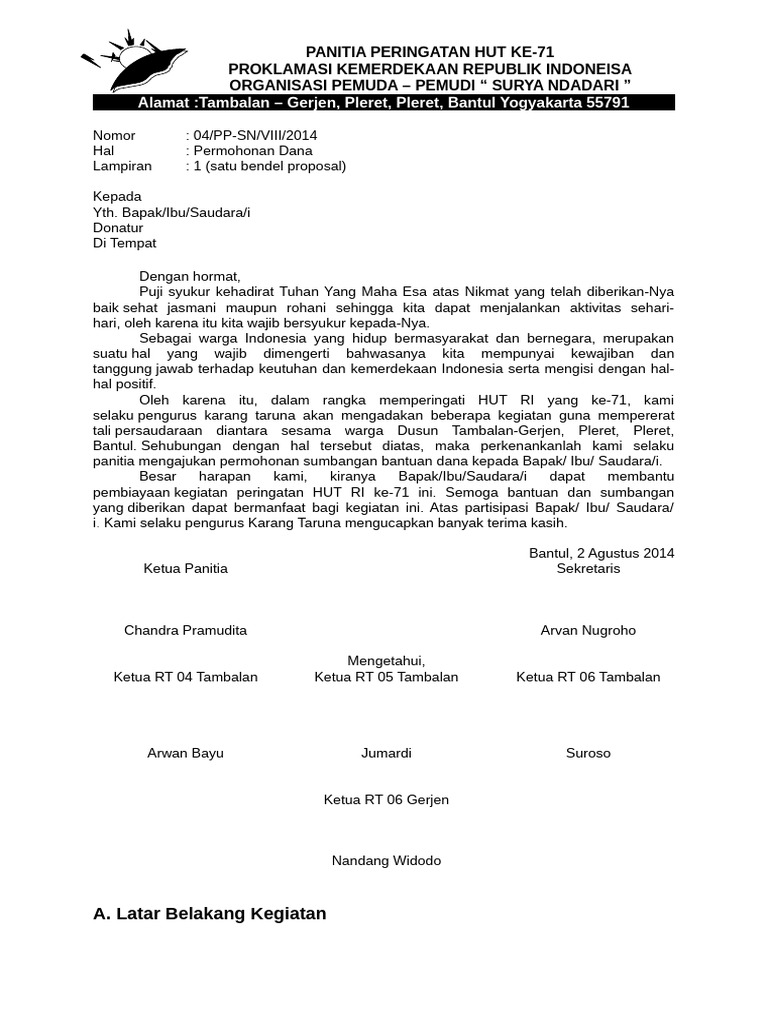 Proposal HUT RI Ke-71 | PDF