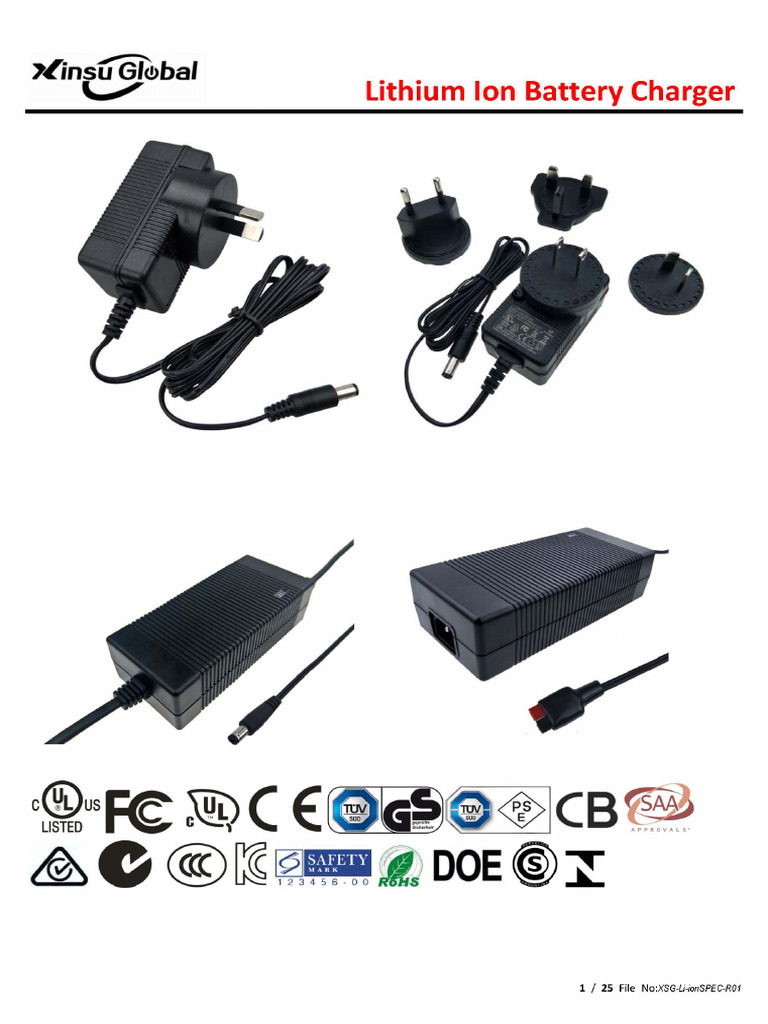 Universal Spec Sheet of Li Ion Battery Charger | PDF