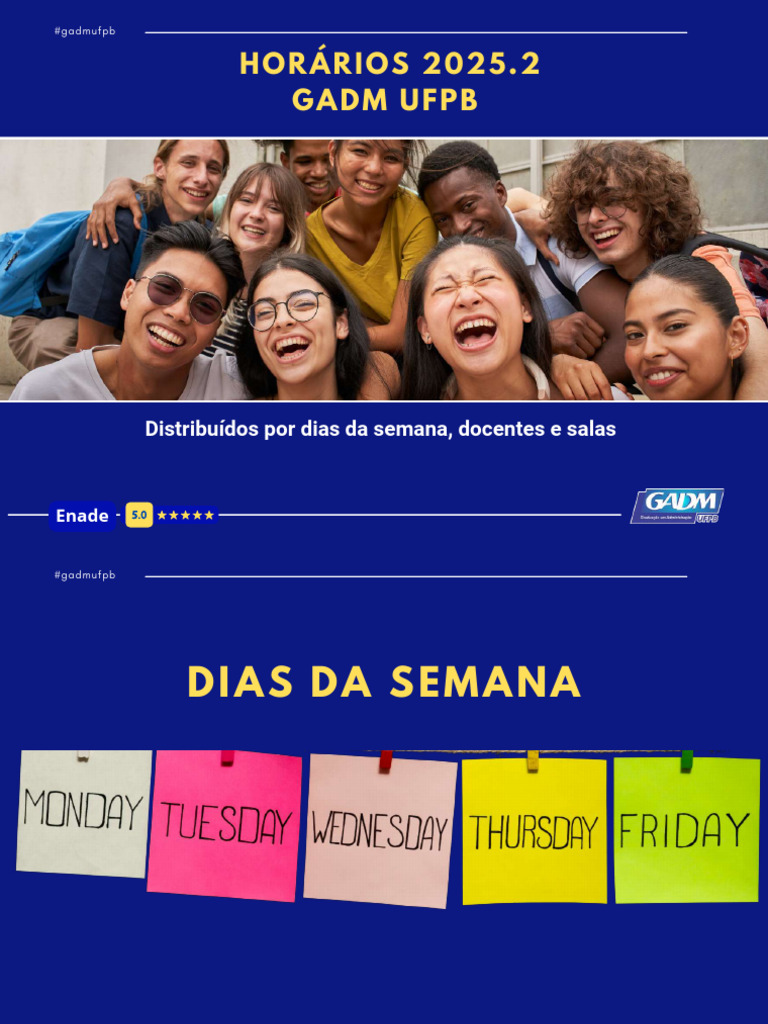 Horários GADM UFPB 2025.2 | PDF | Ciências Sociais | Science
