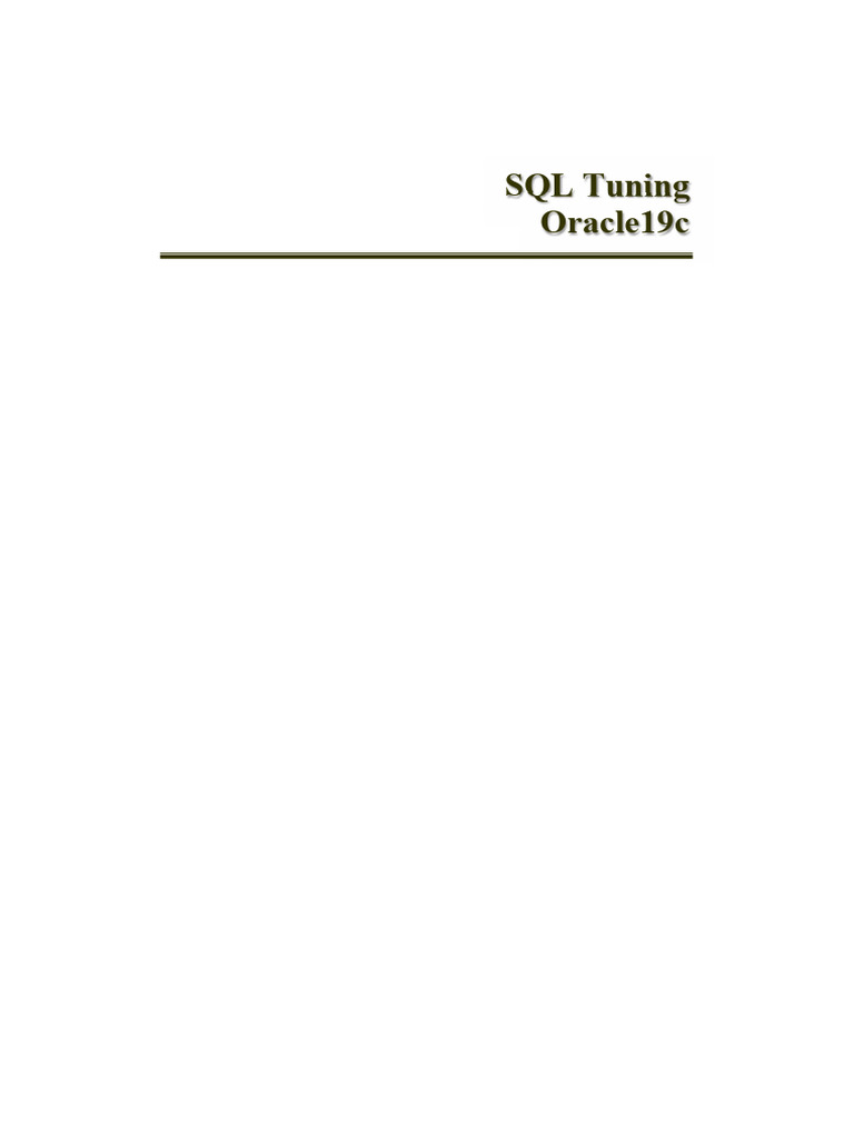 SQL Tuning 19c - Cap 1 | PDF | SQL | Bases de datos