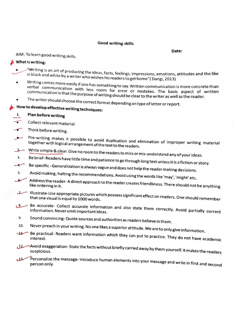 Good Writing Skills | PDF