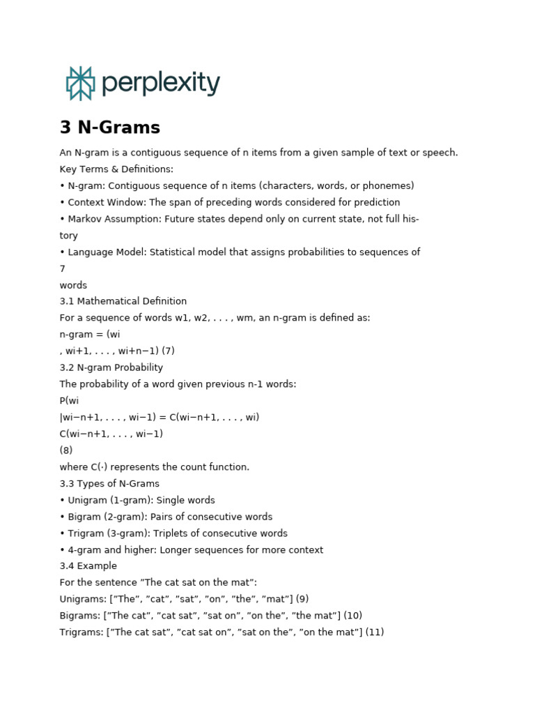 3 N-Grams - An N-Gram Is A Contiguous Sequence of N | PDF | Applied ...