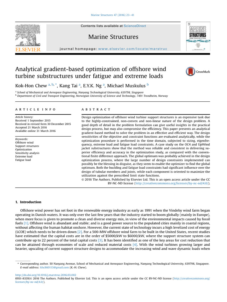 Analytical Gradient-Based Optimization of Offshore Wind Turbine ...