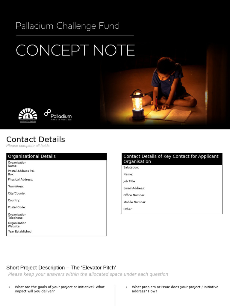 Challenge Fund Concept Note | PDF