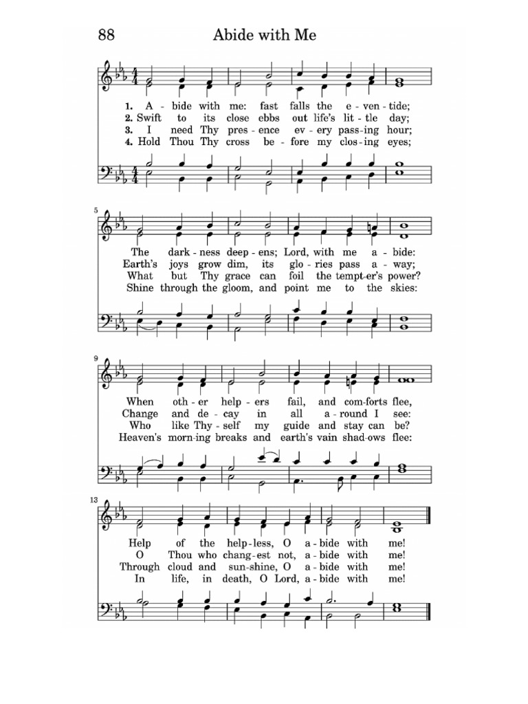 Abide With Me Accompaniment | PDF