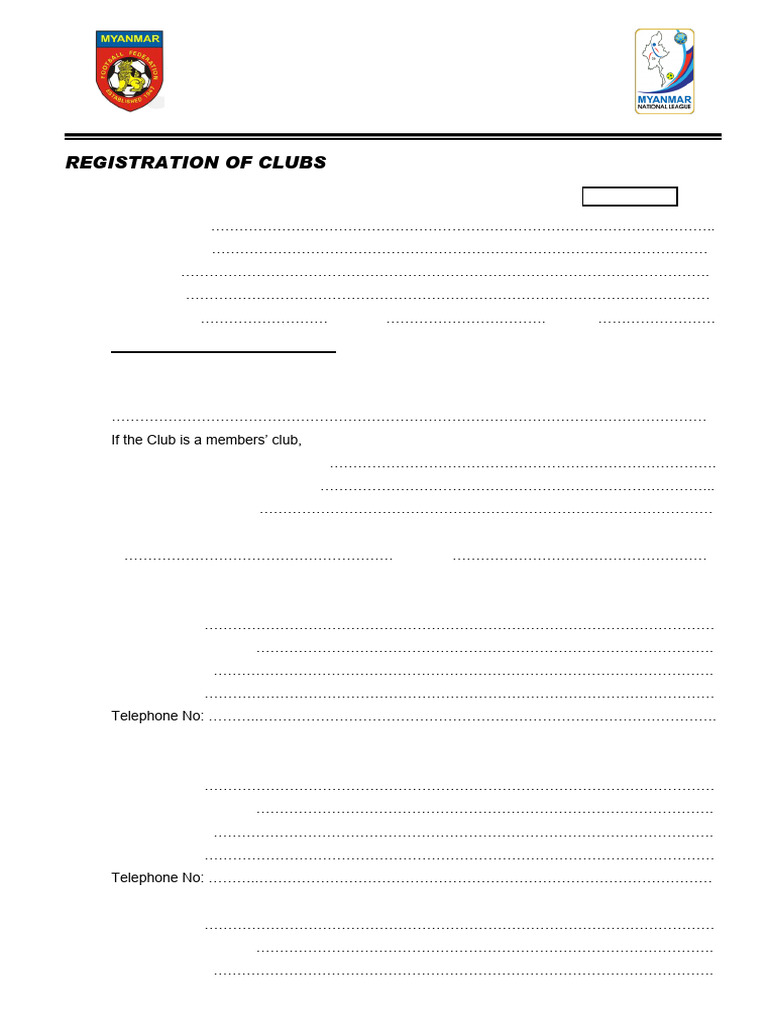 01 Registration of Clubs 2024 | PDF