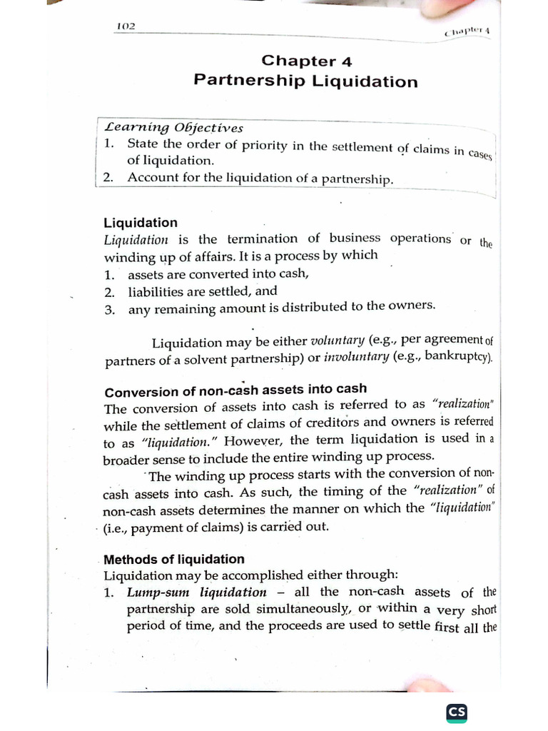 Chapter 4 Partnership Liquidation Pdf