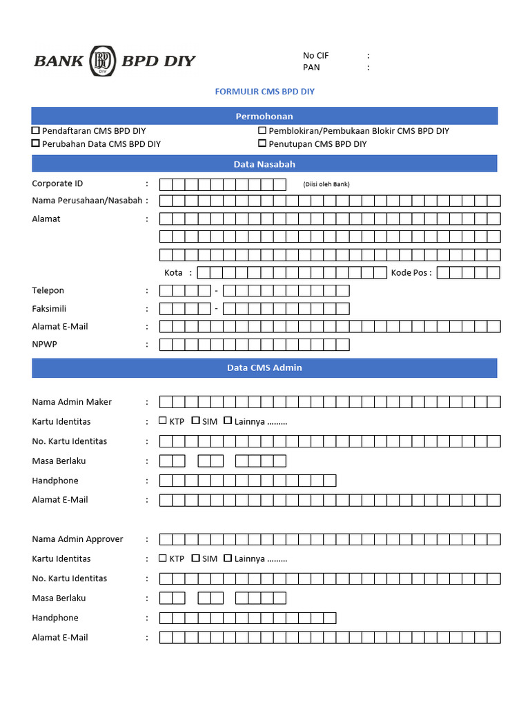Formulir Cms BPD Diy | PDF