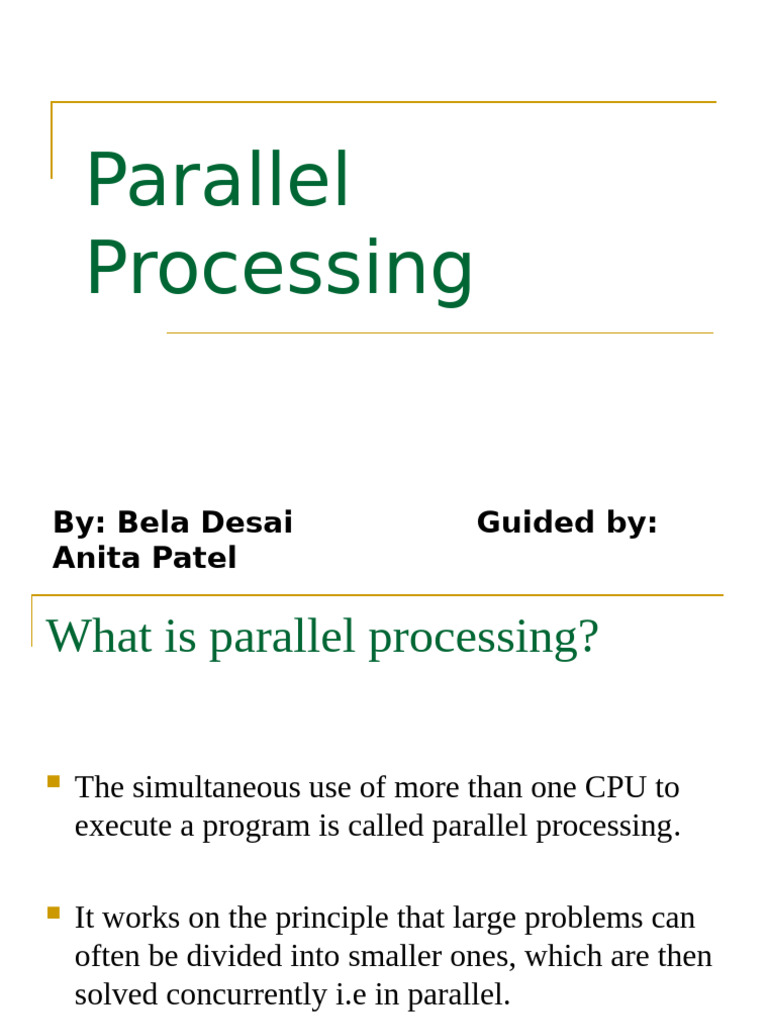 Parallel Processing | PDF | Parallel Computing | Central Processing Unit