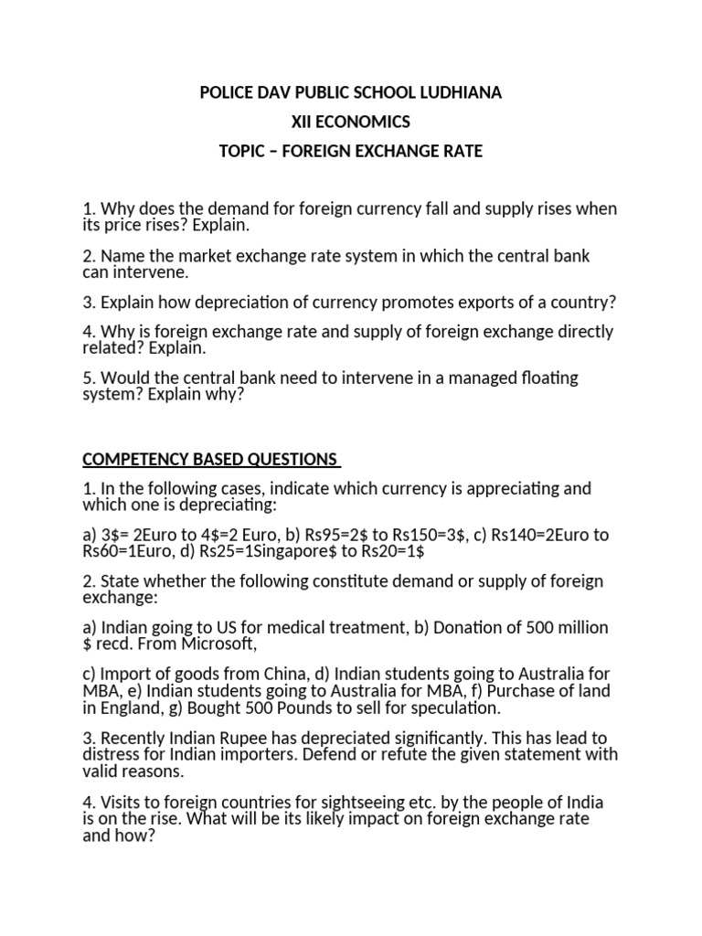 Foreign Exchange Rate Concepts Explained | PDF | Exchange Rate ...