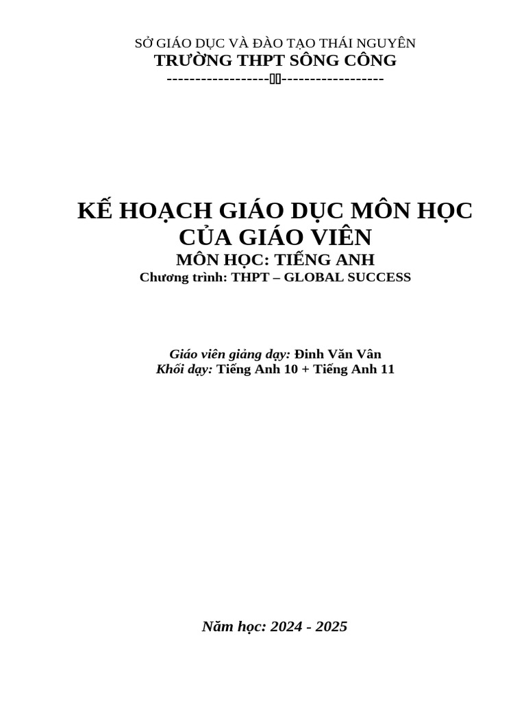 S Giáo D C Và Đào T o Thái Nguyên | PDF