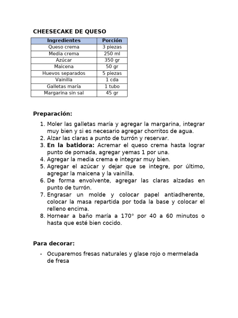 Cheesecake | PDF