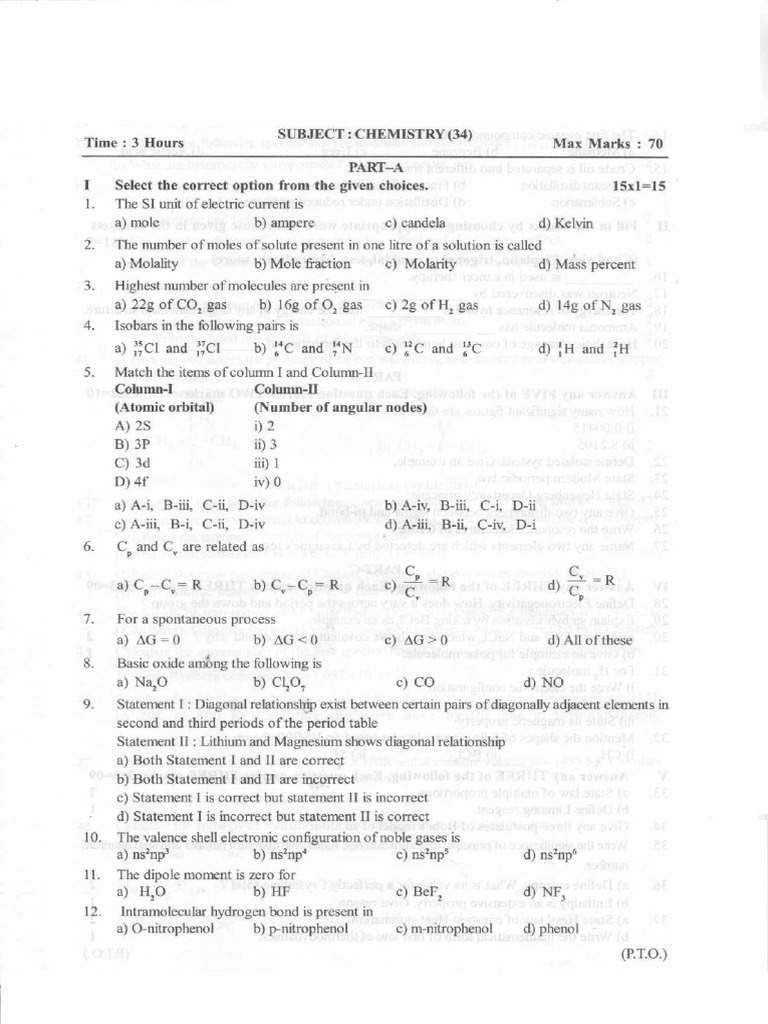 Midterm Exam 2024 Chemistry 1 Compressed | PDF
