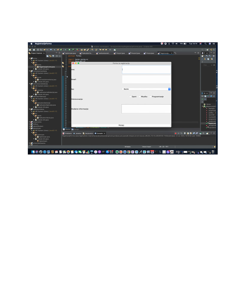 Zadatak Forma Registracija | PDF | Graphical User Interfaces | Computer Libraries