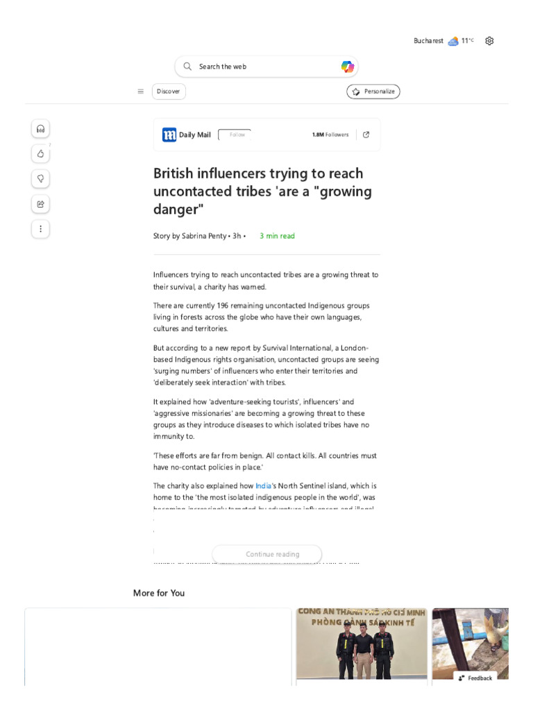 British Influencers Trying To Reach Uncontacted Tribes Are A - Growing ...