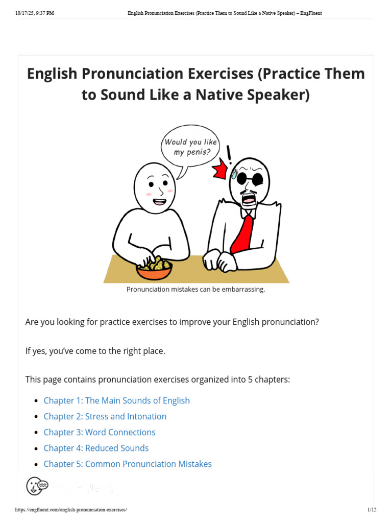 English Pronunciation Practice Exercises | PDF | English Language ...