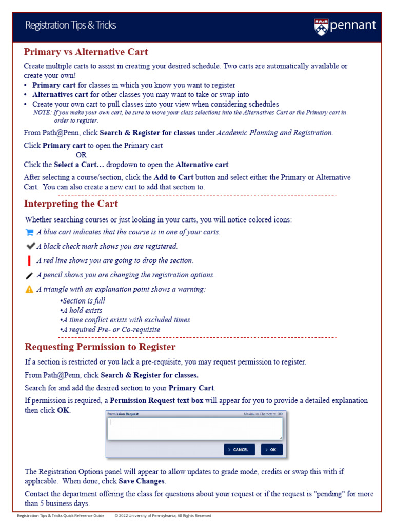 Cart Registration Tips for Students | PDF