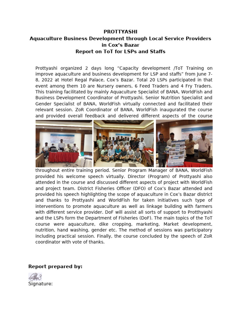 Report_ToT for LSP and Staffs | PDF