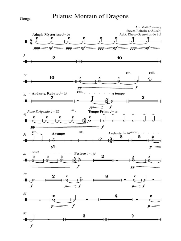 Gongo Musical Score Analysis | PDF | Tempo | Elements Of Music