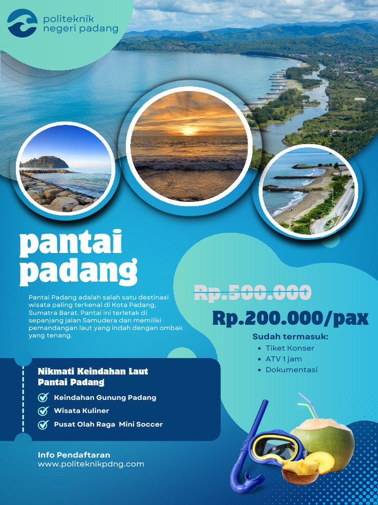 Poster Snorkeling Pantai Labuan Bajo Modern Menyegarkan Biru Dan Putih ...