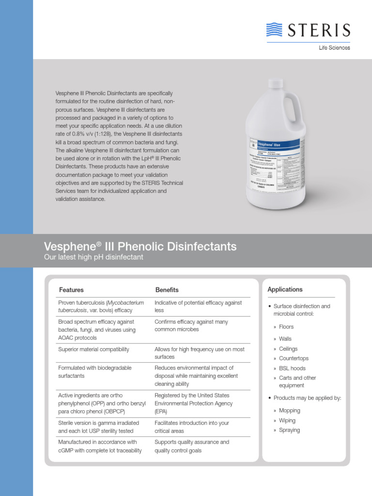 STERIS_Vesphene-III-Phenolic-Disinfectants_Overview_LS133ENa | PDF ...