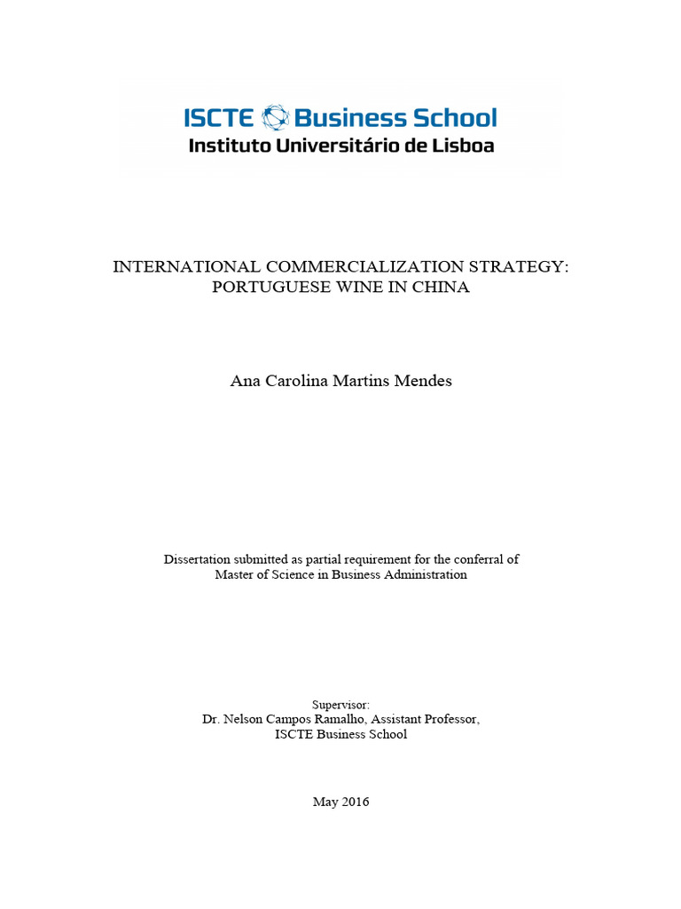 International Commercialization Strategy Portuguese Wine in China 2016 ...
