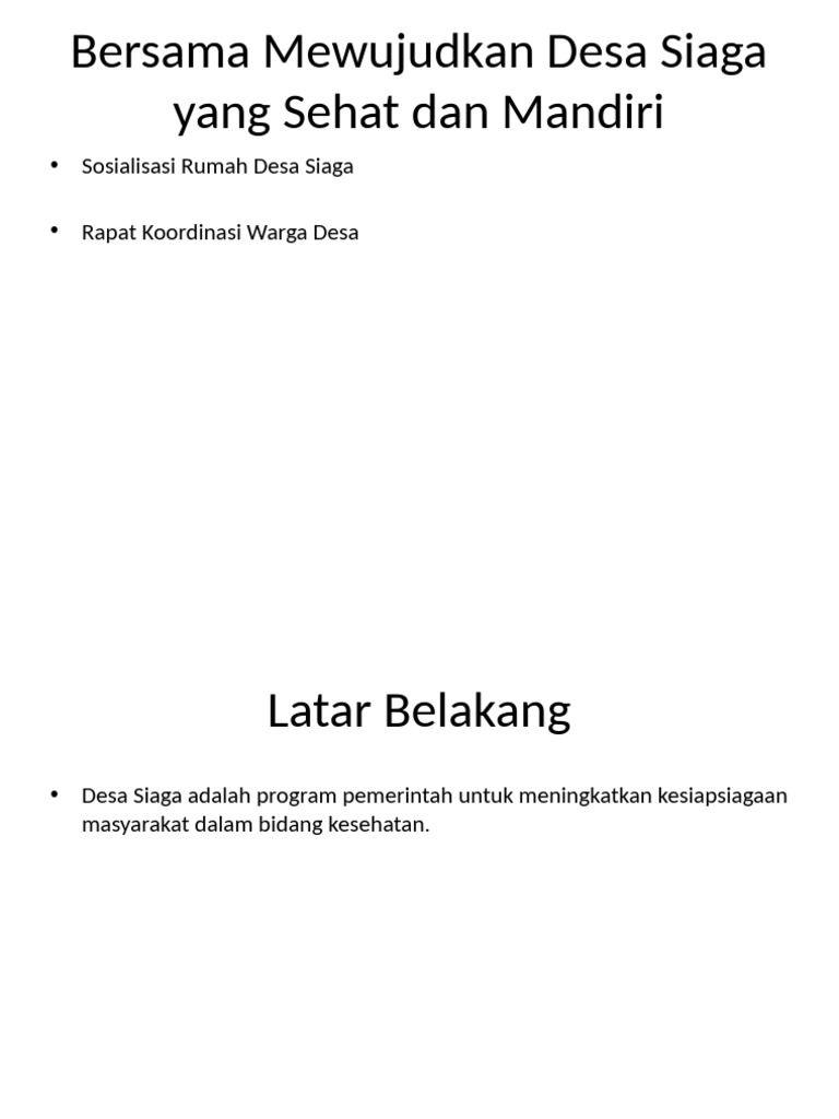 Template Desa Siaga Estetik | PDF
