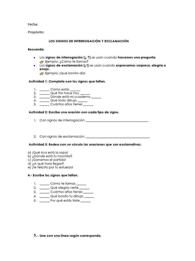 Uso de Signos de Interrogación y Exclamación | PDF | Puntuación ...
