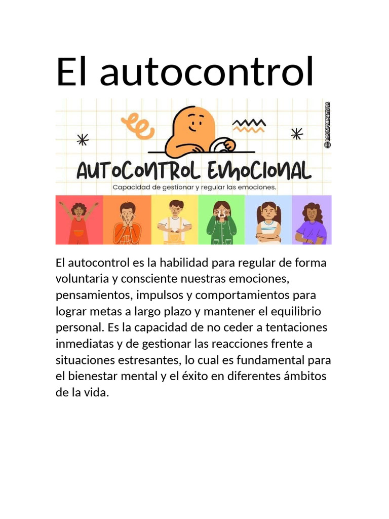 El Autocontrol | PDF