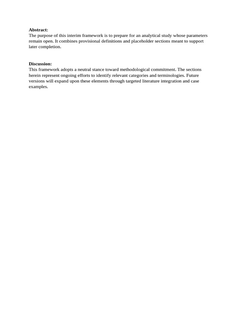 Interim Framework for Analytical Study | PDF