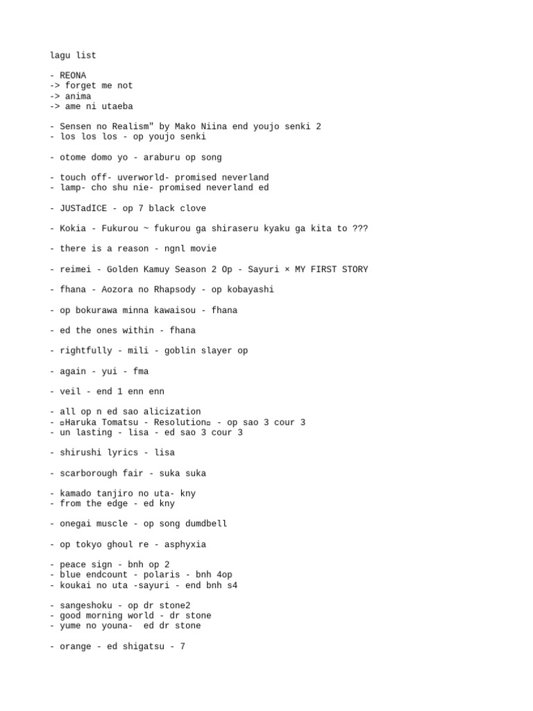 Music List | PDF