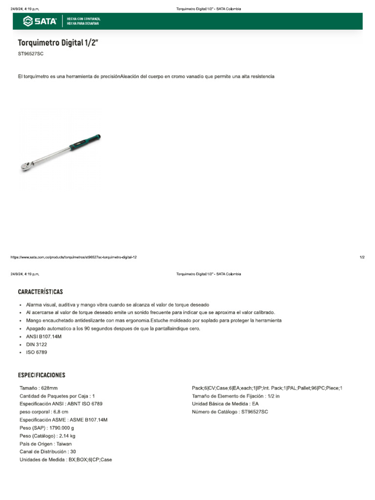 Torcometro Digital Sata | PDF