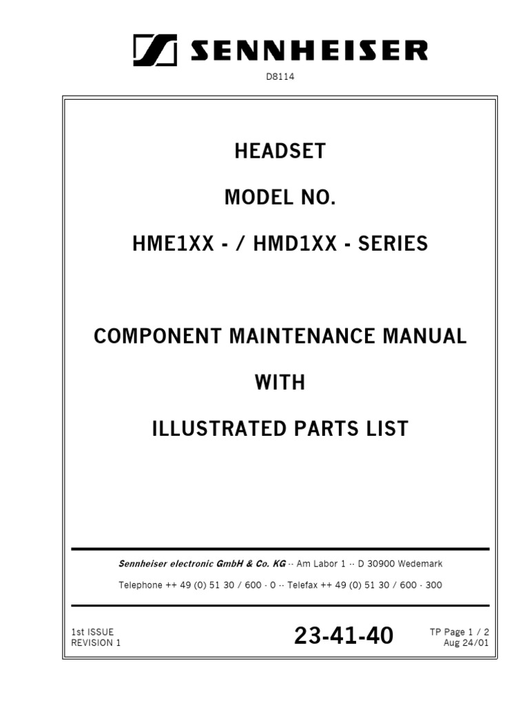 HME 100 Series Maintenance Manual | PDF | Headphones | Microphone