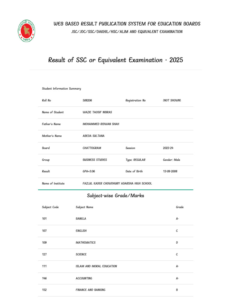 Web Based Result Publication System for Education Boards | PDF