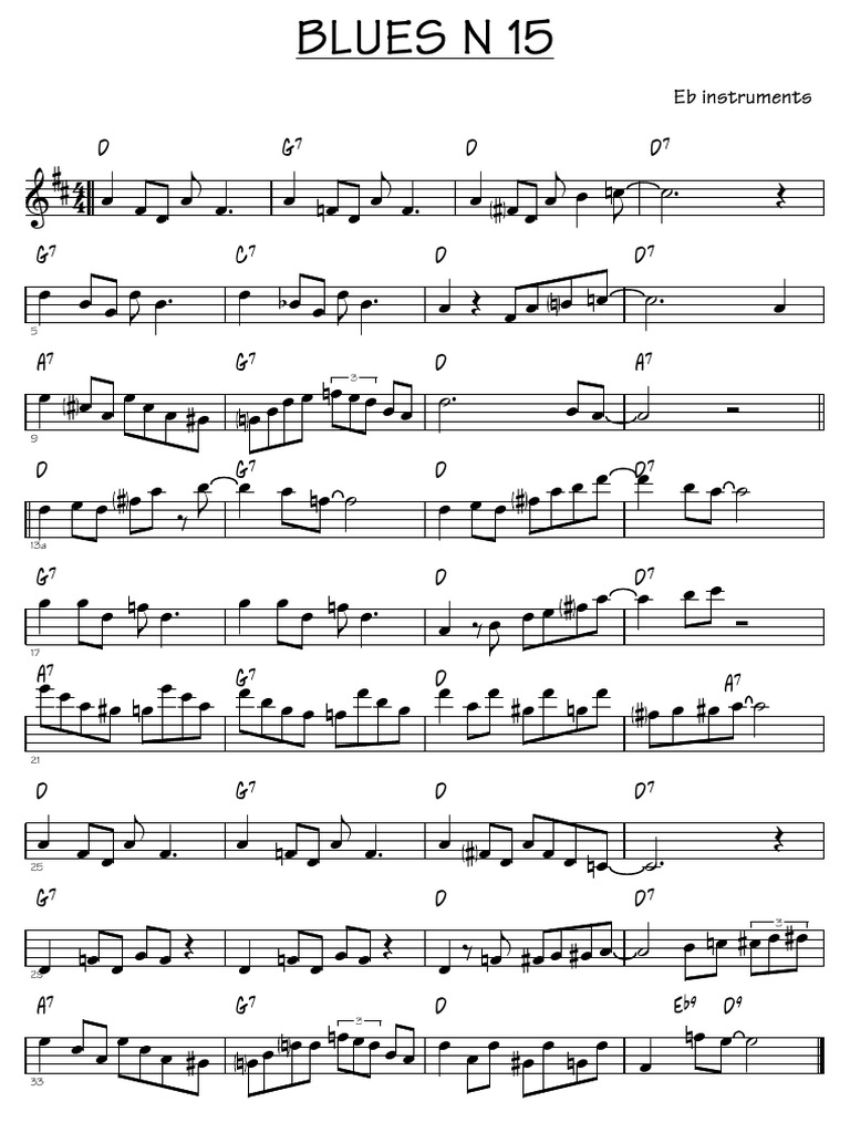 Blues N 15 - Eb Instruments | PDF