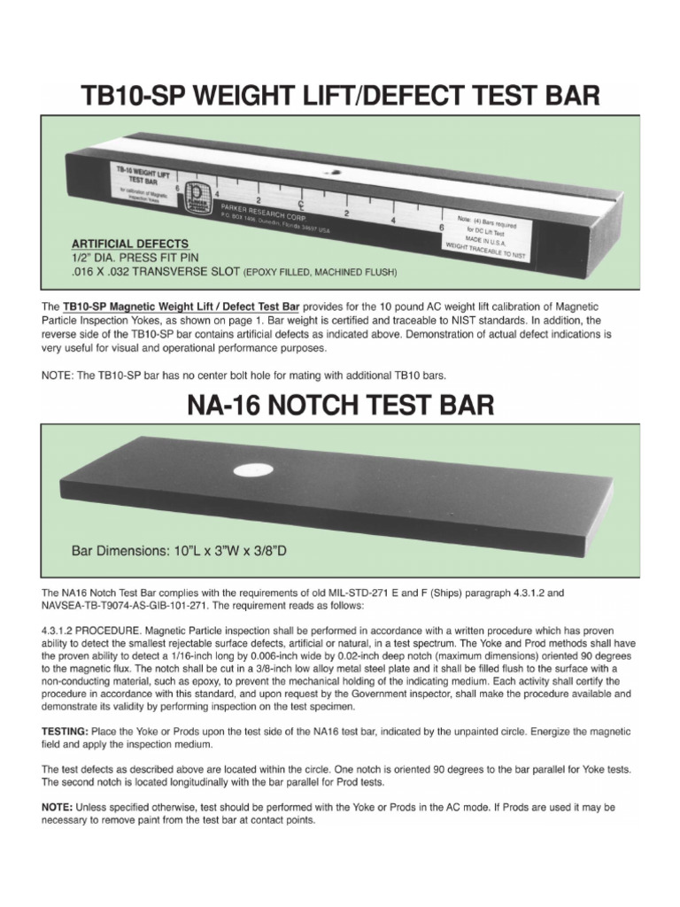 Parker Test Weights | PDF