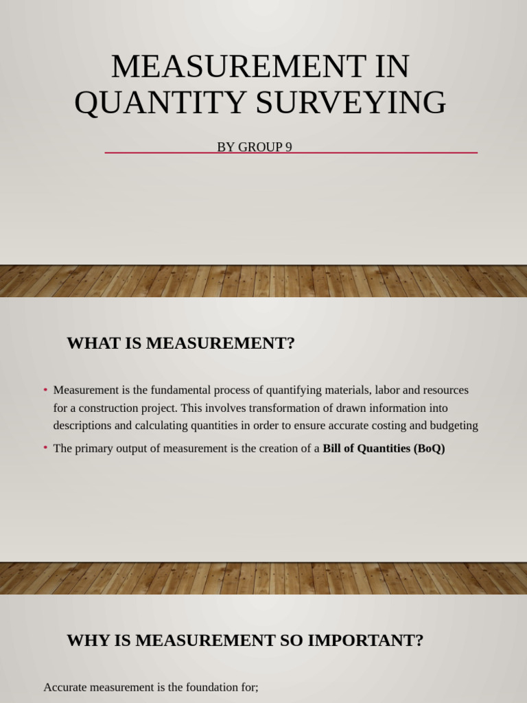 Measurement Methods in Quantity Surveying | PDF | Measurement ...