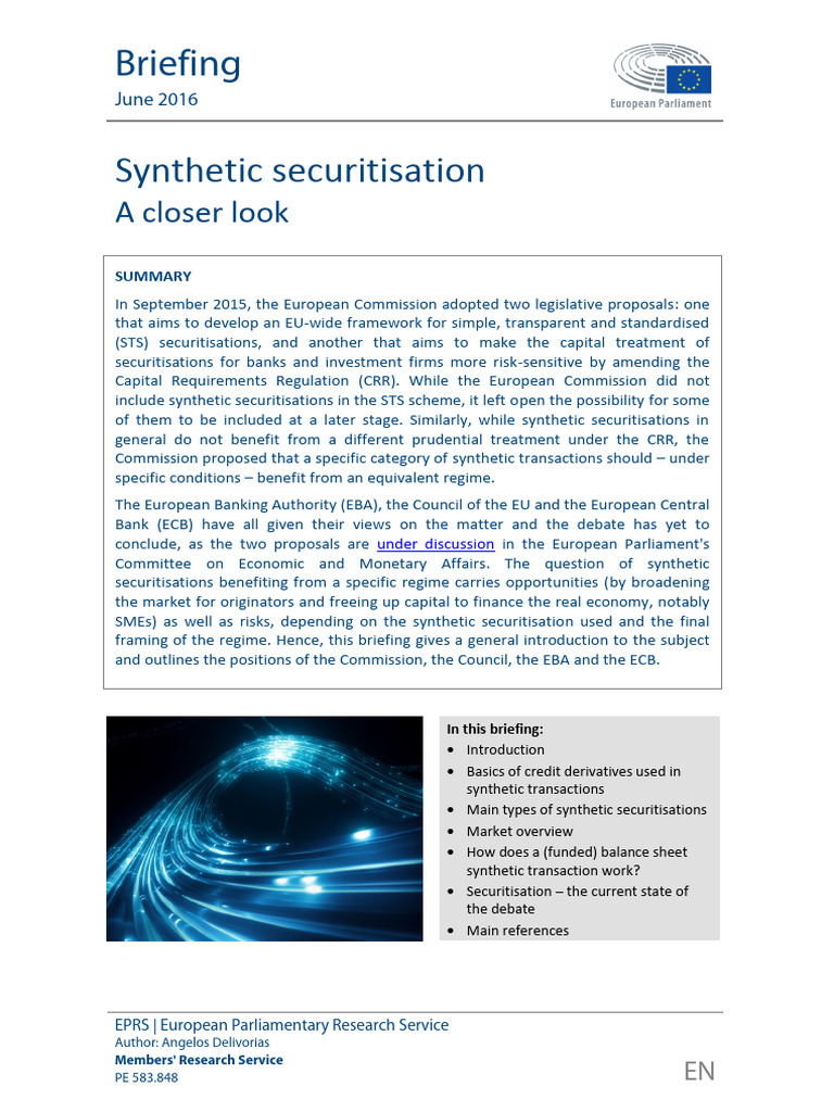 Understanding Synthetic Securitisation | PDF | Credit Derivative ...