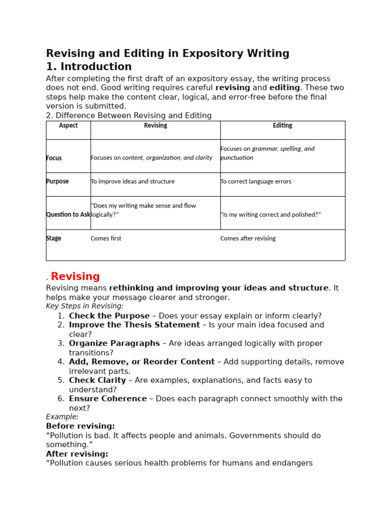Revising and Editing | PDF | Essays | Editing