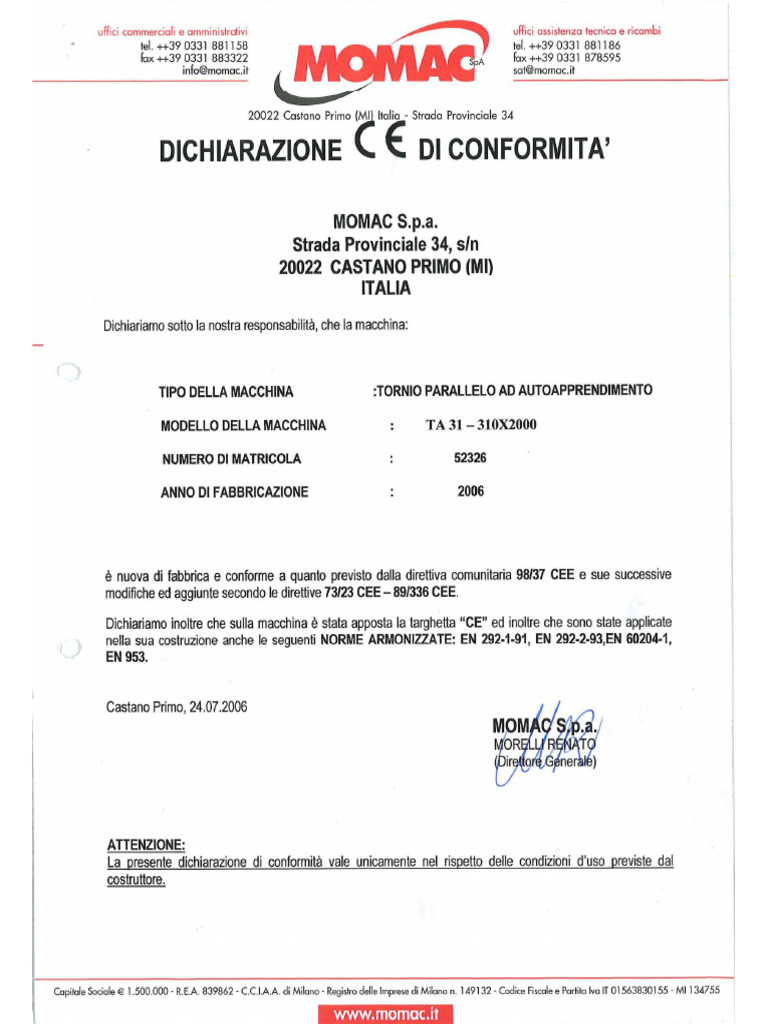 Momac Ta 31 Ce | PDF