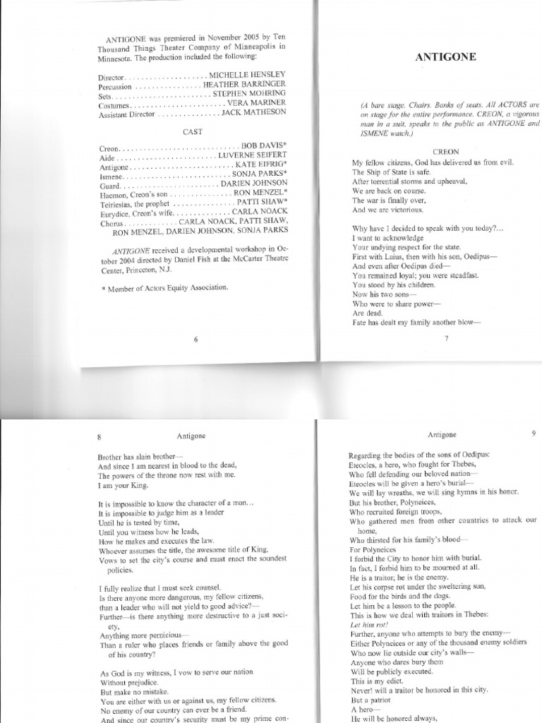 Antigone - E Mann | PDF
