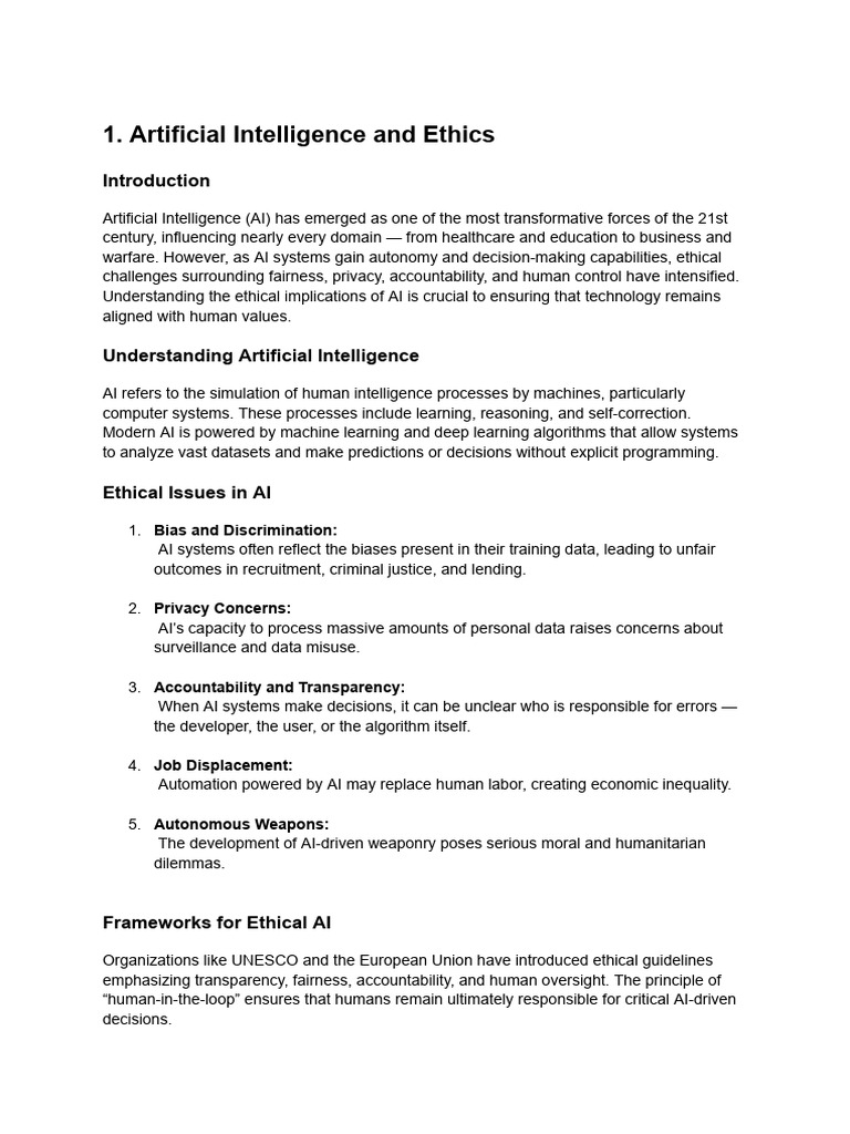 Artificial Intelligence and Ethics | PDF