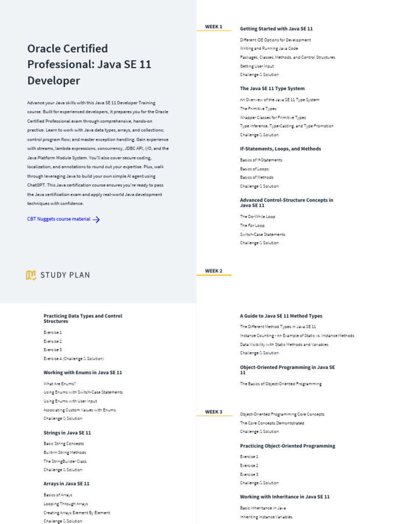 Oracle Certified Professional Java Se 11 Developer | PDF | Class ...