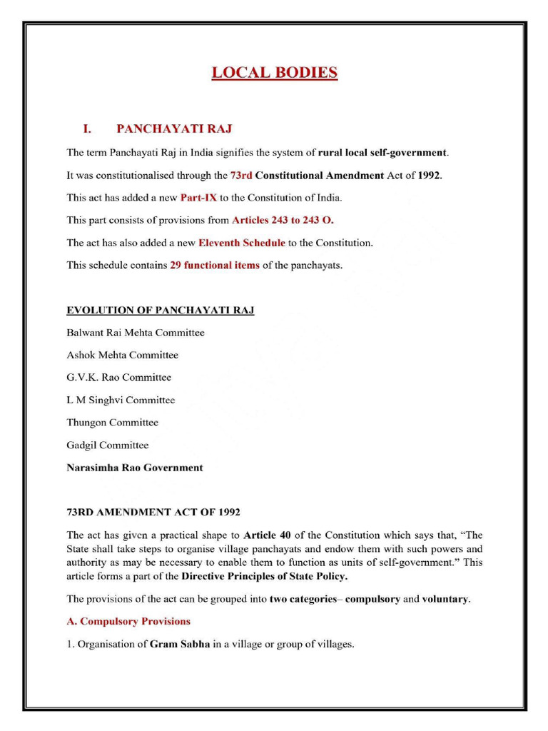 Local Bodies | PDF