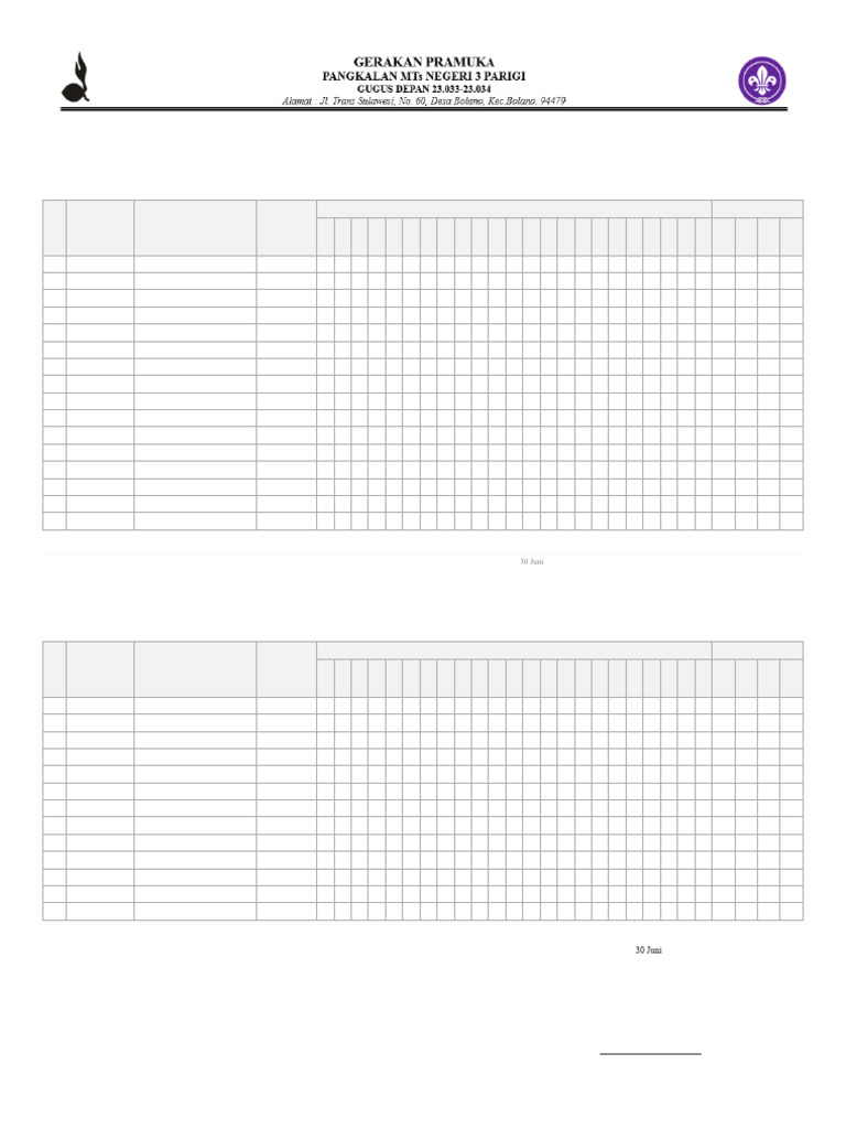 Rekap Kehadiran Kelas 2025 | PDF
